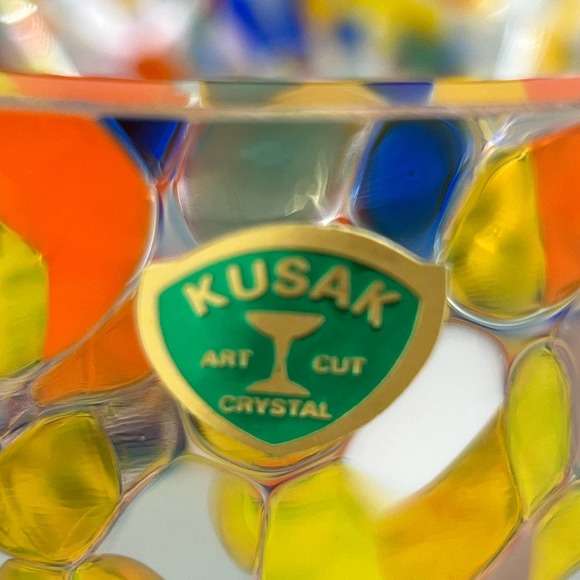 Kusak | Accents | Vintage Kusak Art Cut Crystal Jubilee Confetti Bowl ...
